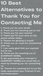 10 Best Ways To Say “Thank You for Contacting Me” At Work